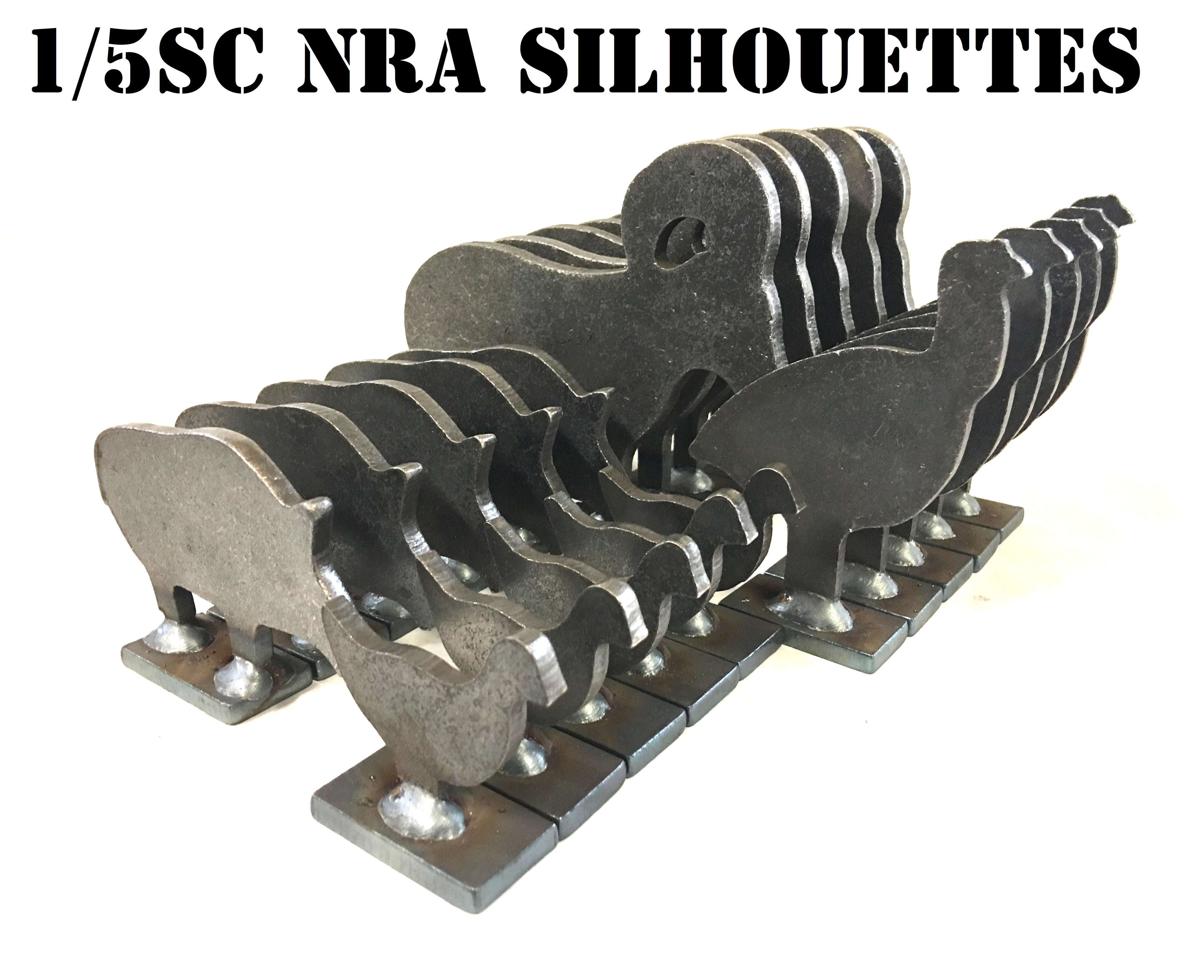 20pc 1/5sc. NRA/IHMSA Metallic Silhouettes - 1/4" Mild Steel 22LR Rimf ...