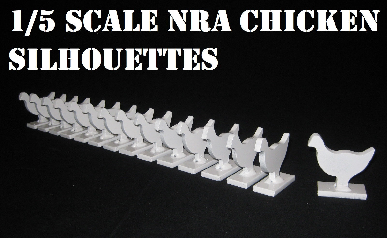 20pc 1/5sc. NRA/IHMSA .22LR Rimfire Chicken Animal Knock-down Steel Ta ...