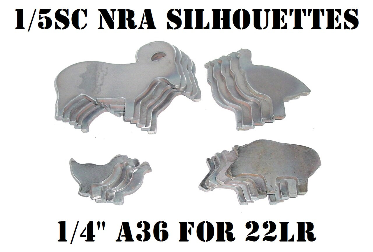 20pc 1/5sc IHMSA/NRA Metallic Silhouette Targets 22LR Small Bore Rifle ...