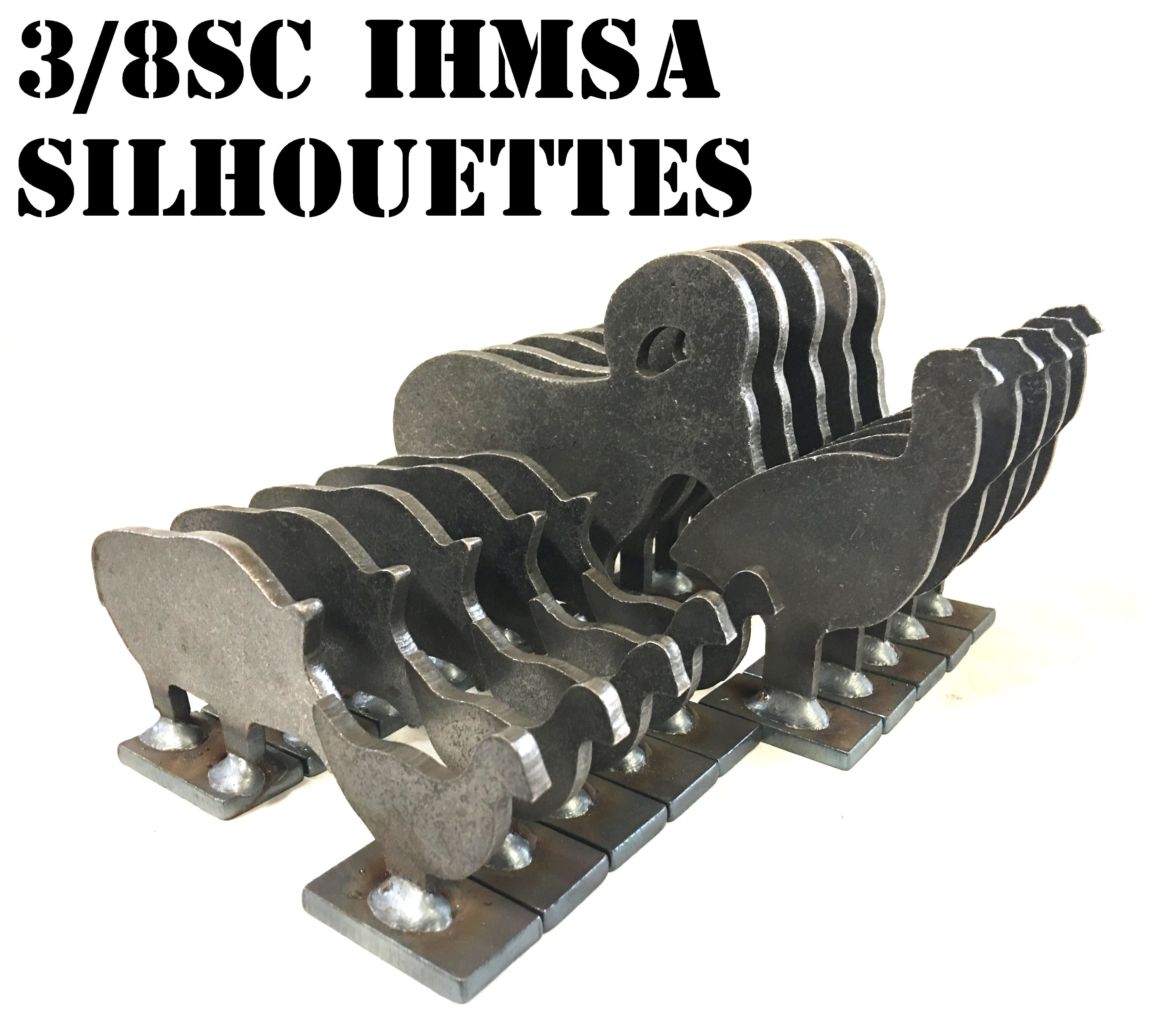 3/8sc IHMSA Metallic Silhouette Targets - 20pc Small Bore Pistol Knock ...