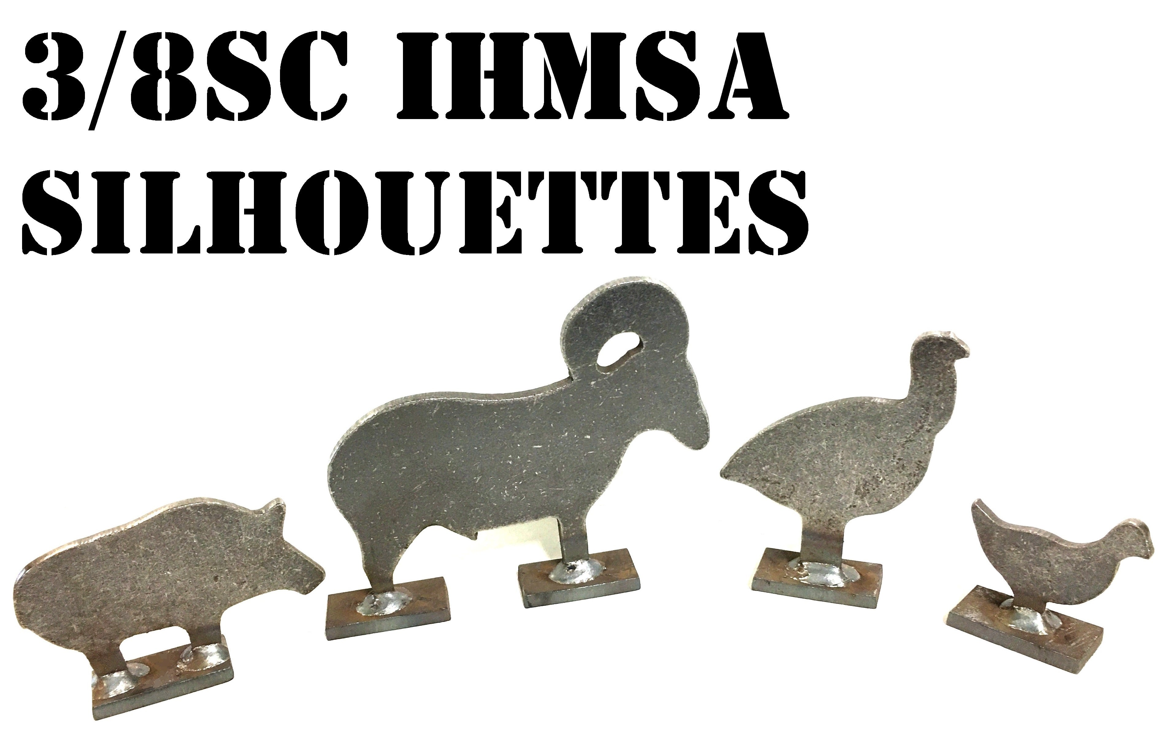 3/8sc IHMSA Metallic Silhouette Targets - 4pc Small Bore Pistol Knock ...