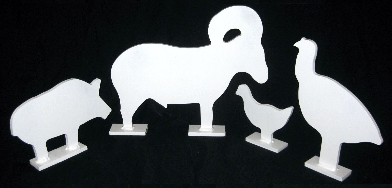 1/5sc. NRA/IHMSA 3/8" AR500 Steel Metallic Silhouettes - .22LR/High Po ...