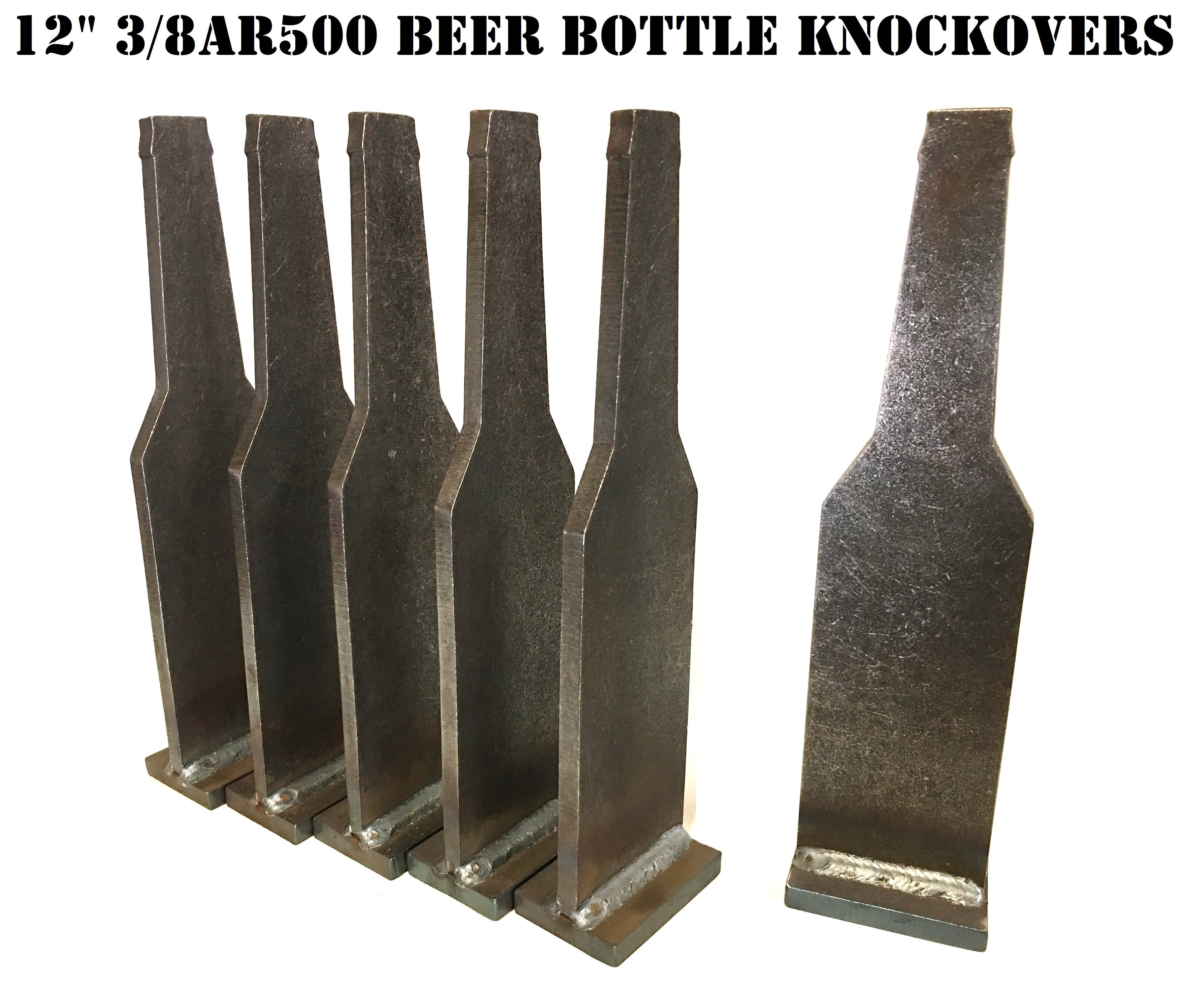 12in Tall Cowboy Action CAS Beer Bottle Knockover 3/8" AR500 Steel Sho ...