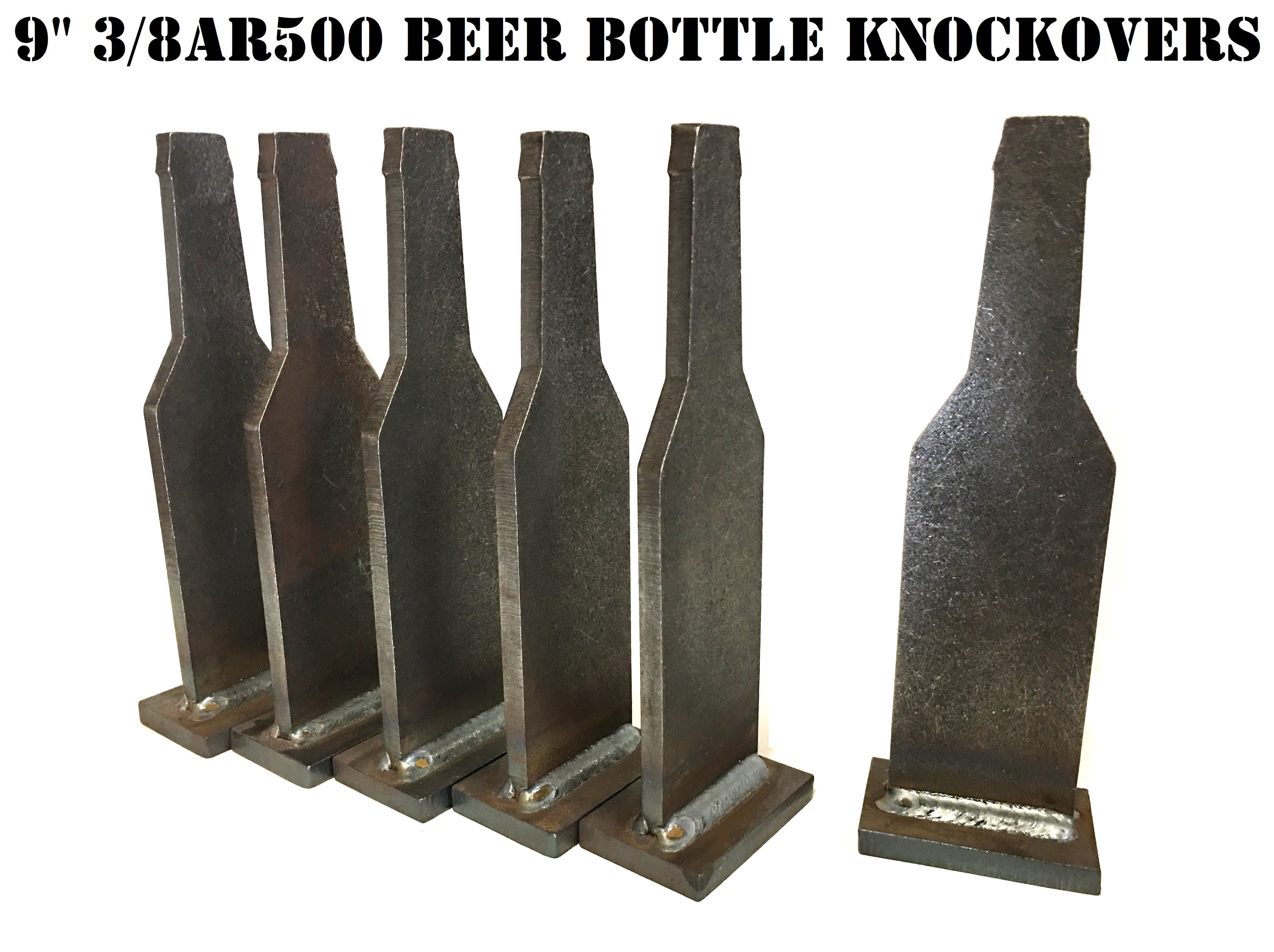 9in Tall Cowboy Action CAS Beer Bottle Knockover 3/8" AR500 Steel Shoo ...