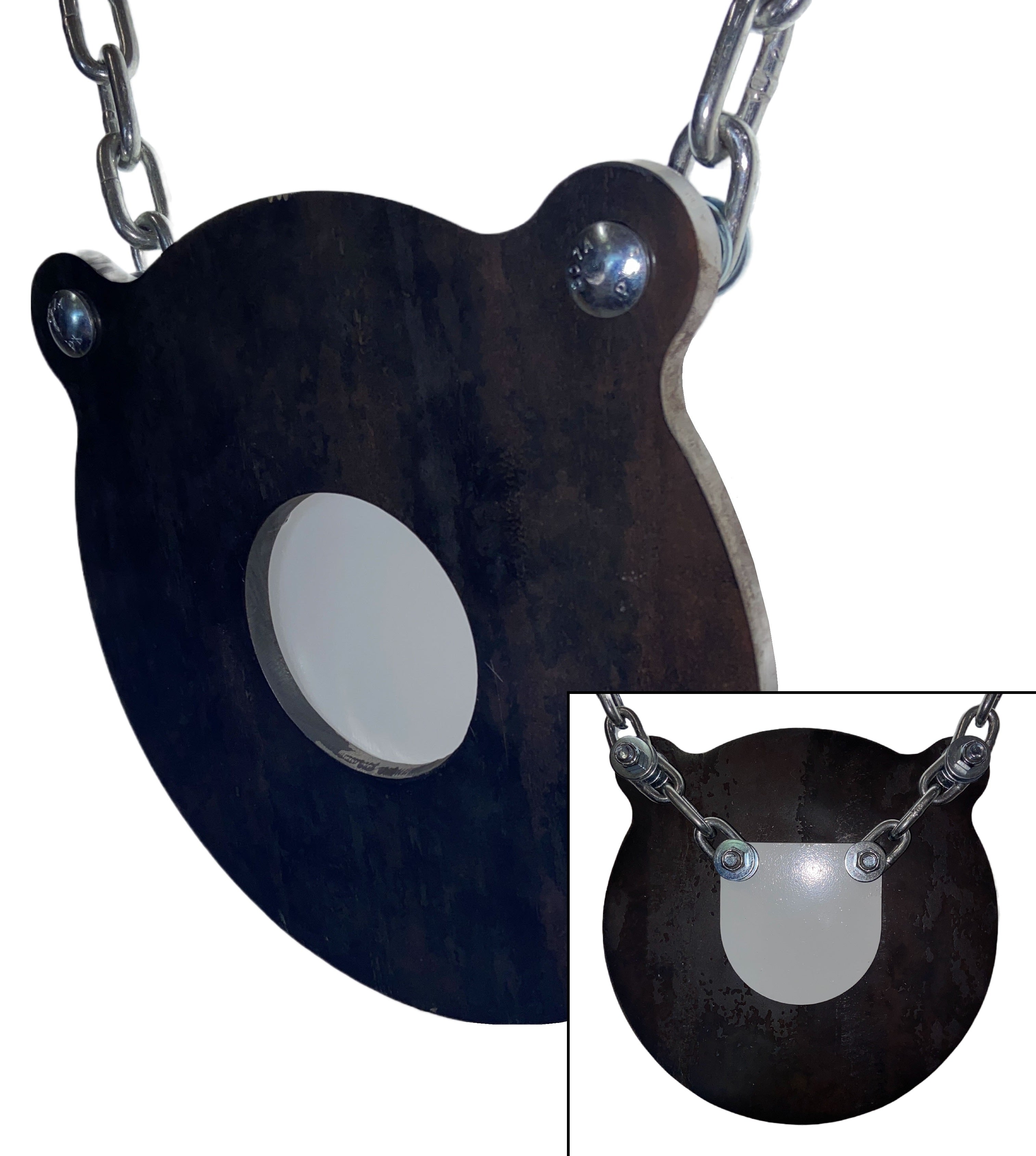 10"x3/8" AR500 Gong Steel Shooting Target w/ Chain Kit and 4" Center B ...