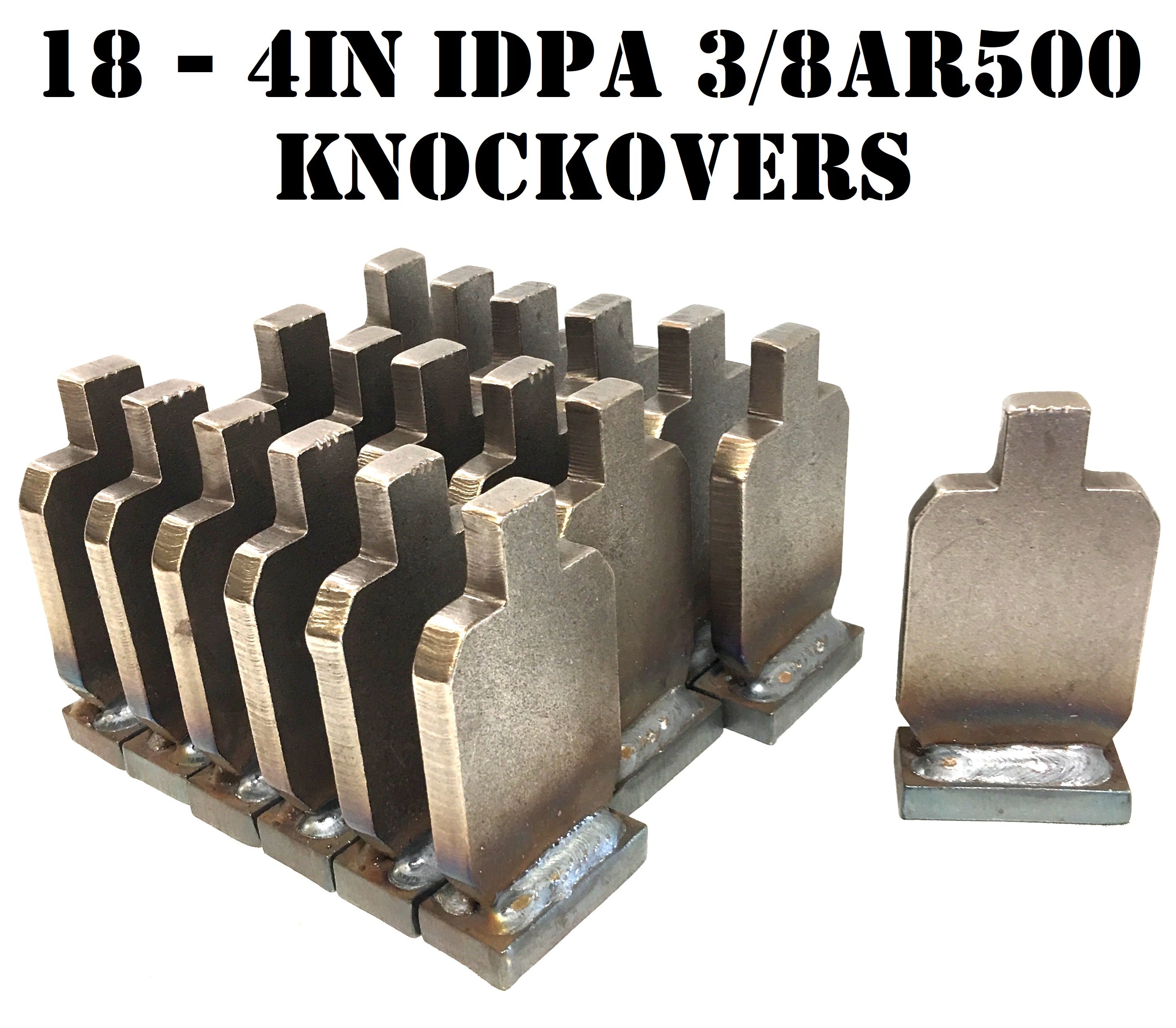4in Tall 3/8" AR500 IDPA NRA Knockover Steel Shooting Targets - 18pc P ...