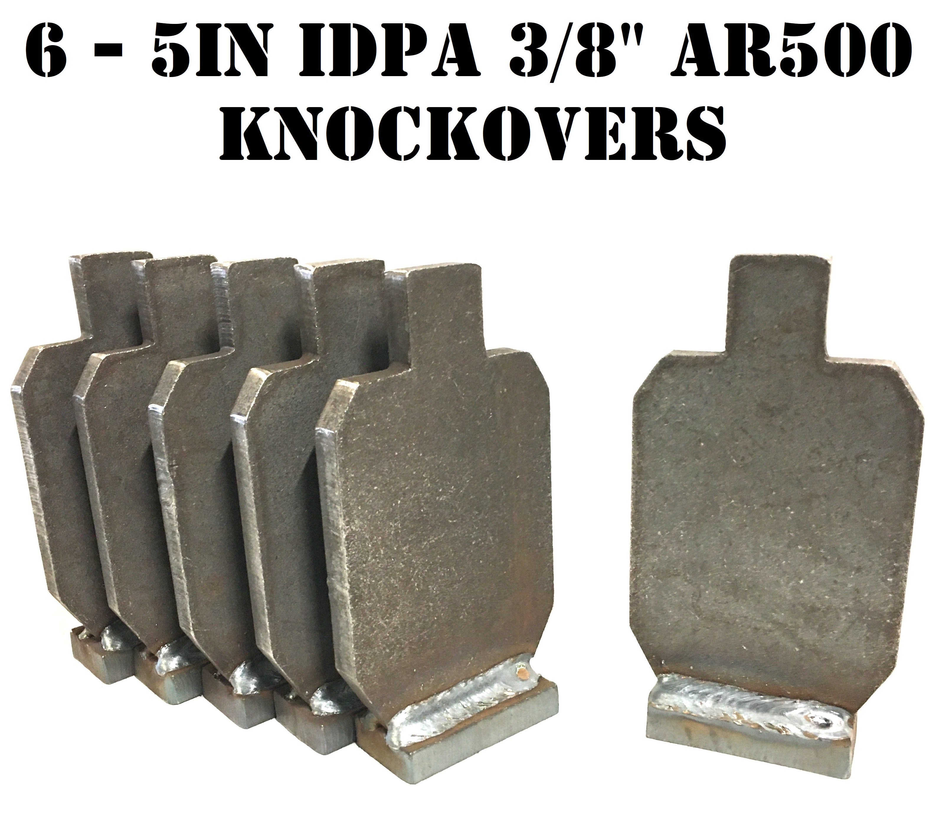 5in Tall 3/8" AR500 IDPA NRA Knockover Steel Shooting Targets - 6pc Pi ...