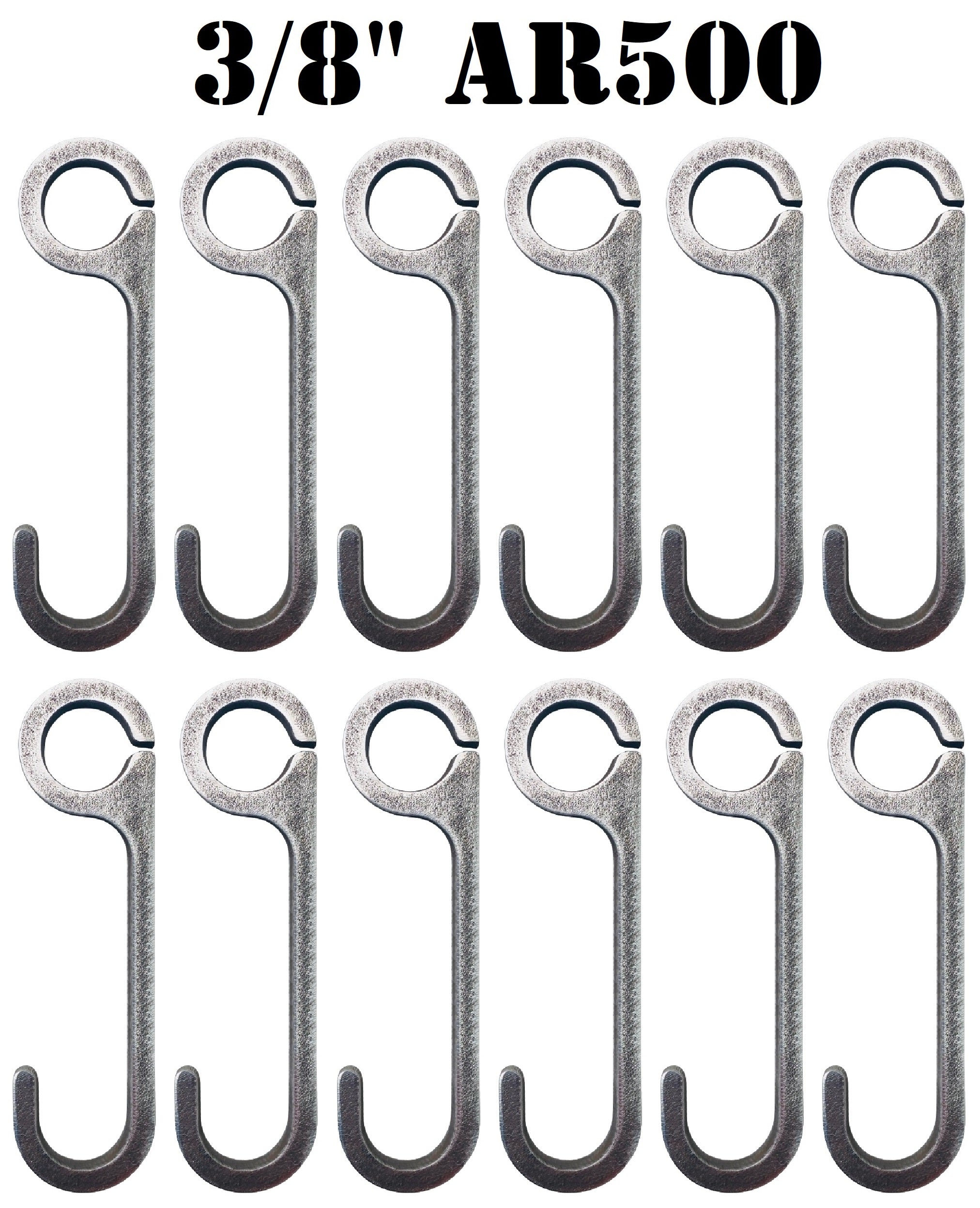 3/8” AR500 6" Tall Steel Shooting Target Hanger Range Hooks 12pc for 3 ...