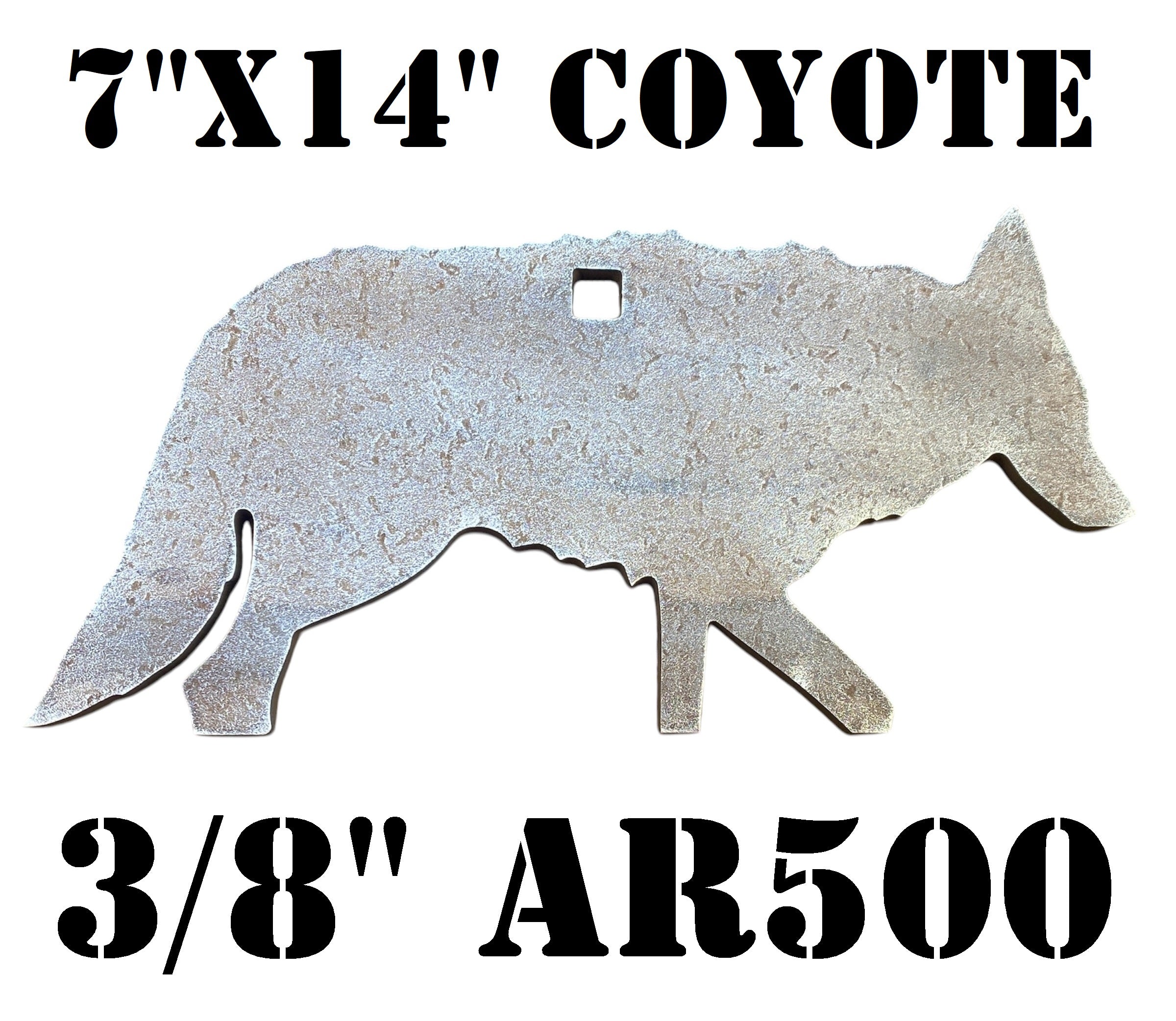 7"x14" 3/8" AR500 Coyote Silhouette Steel Shooting Target 1pc Range/Hu ...