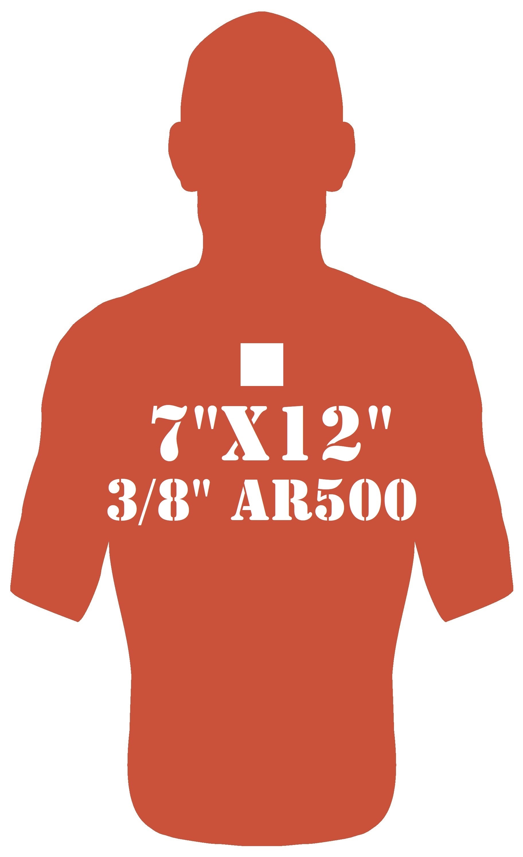 7"x12" 3/8" AR500 Combatant Silhouette Steel Shooting Range Gong Metal ...