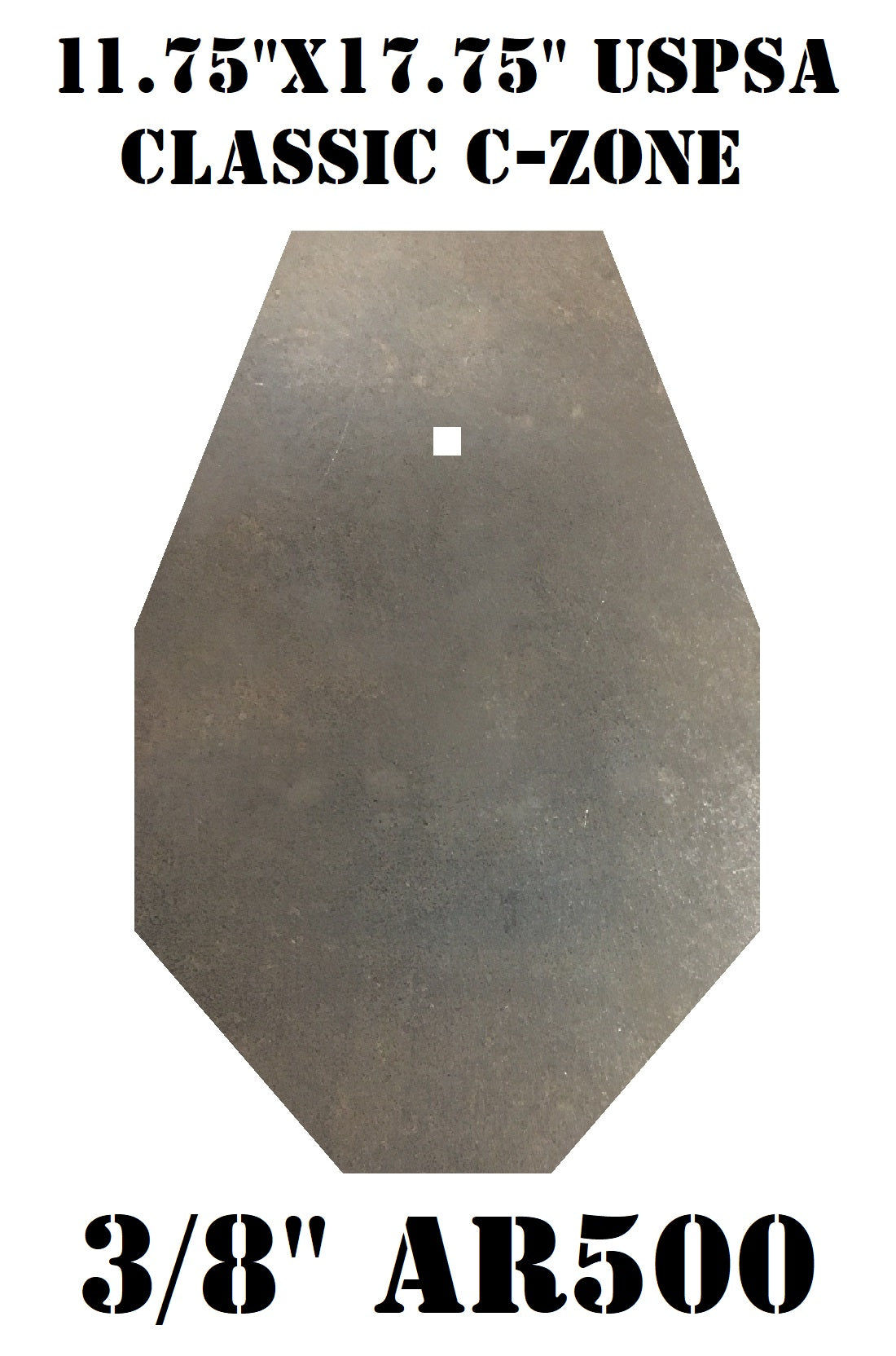 3/8" AR500 USPSA / IPSC / IDPA Classic Target Metal Silhouette C-Zone ...