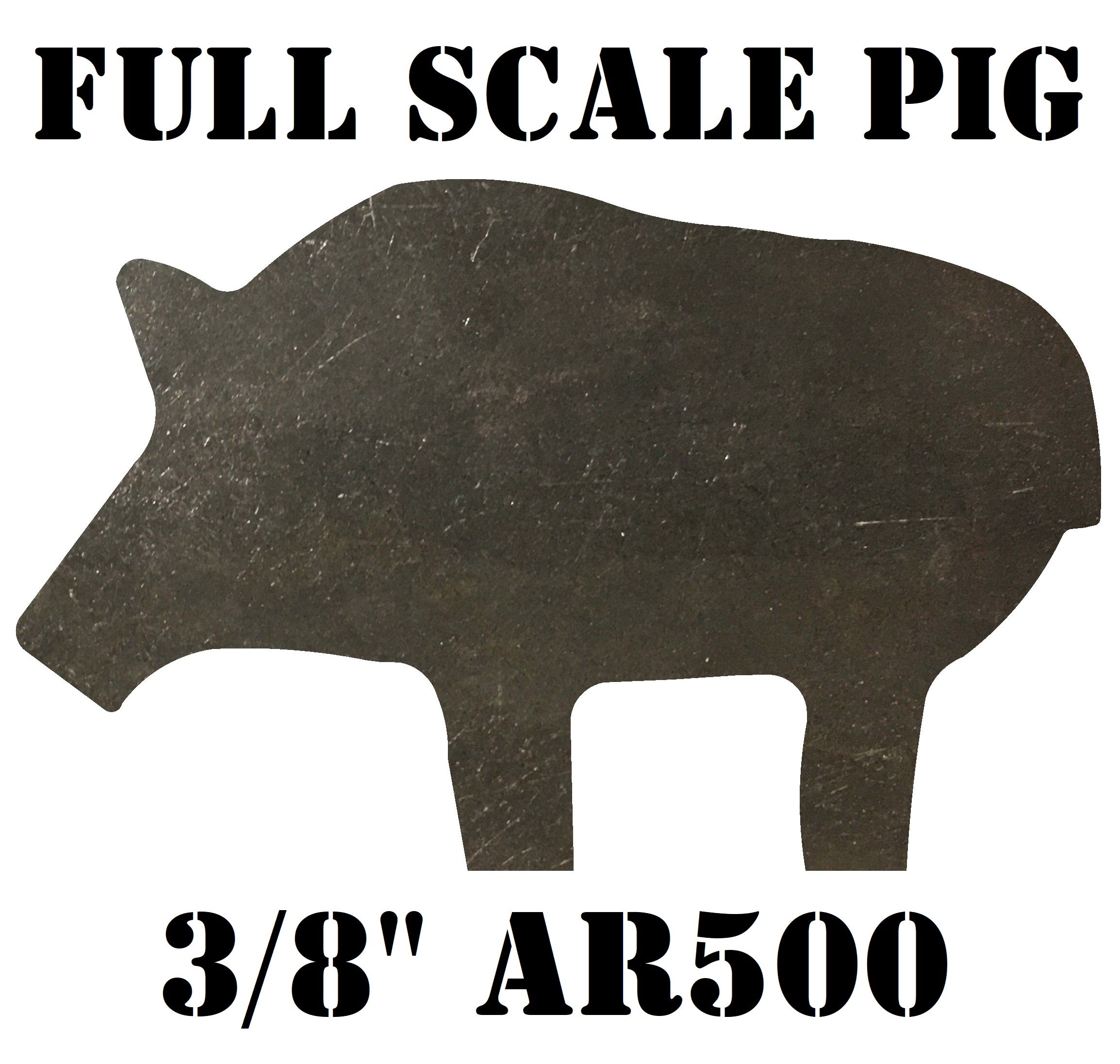 22"x14" 3/8" AR500 NRA/IHMSA FULL SCALE Metallic Pig Silhouette Plate ...