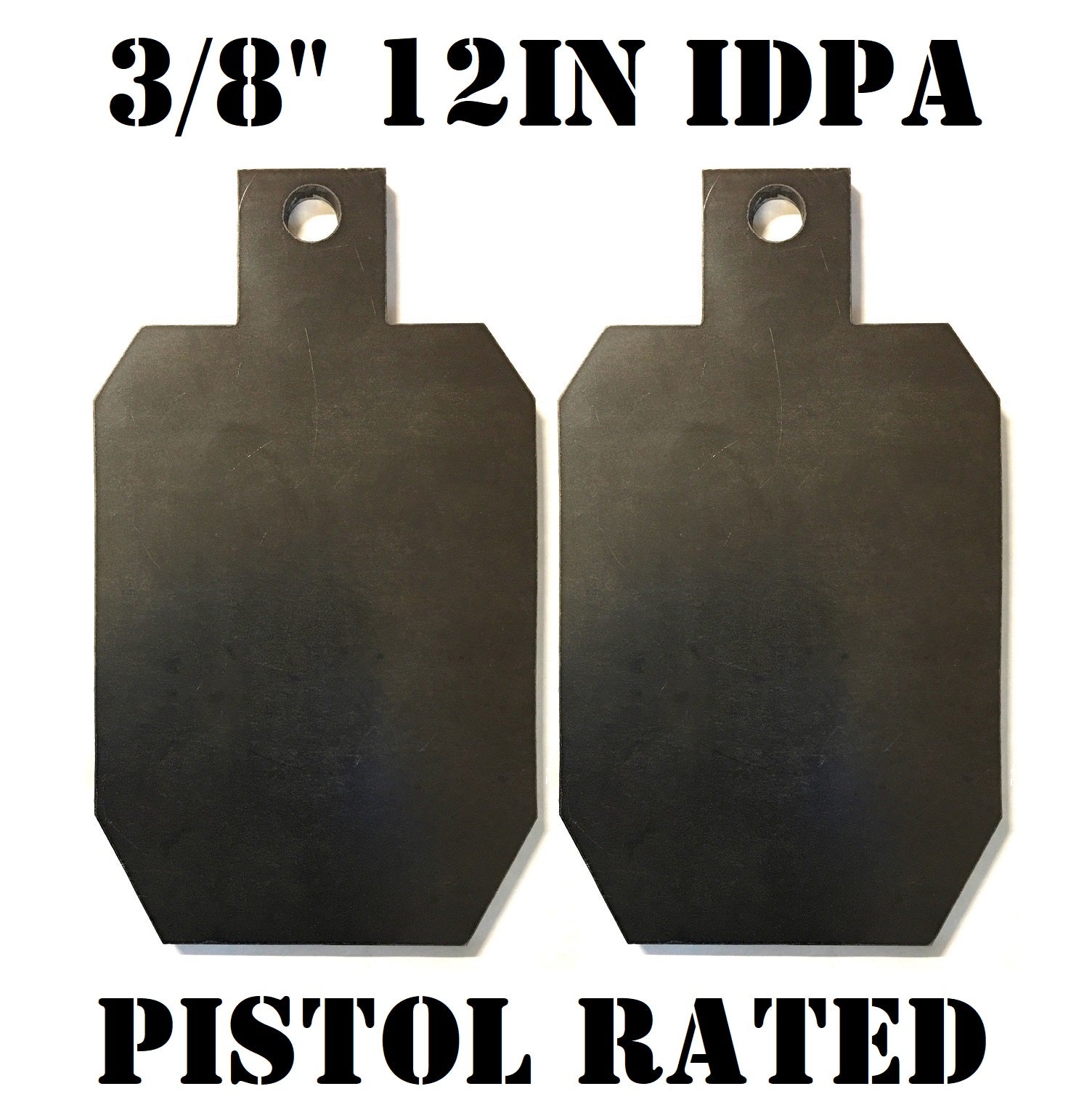 12in Tall IDPA/IPSC PISTOL ONLY Targets - 2pc 3/8in Mild Steel Plate S ...