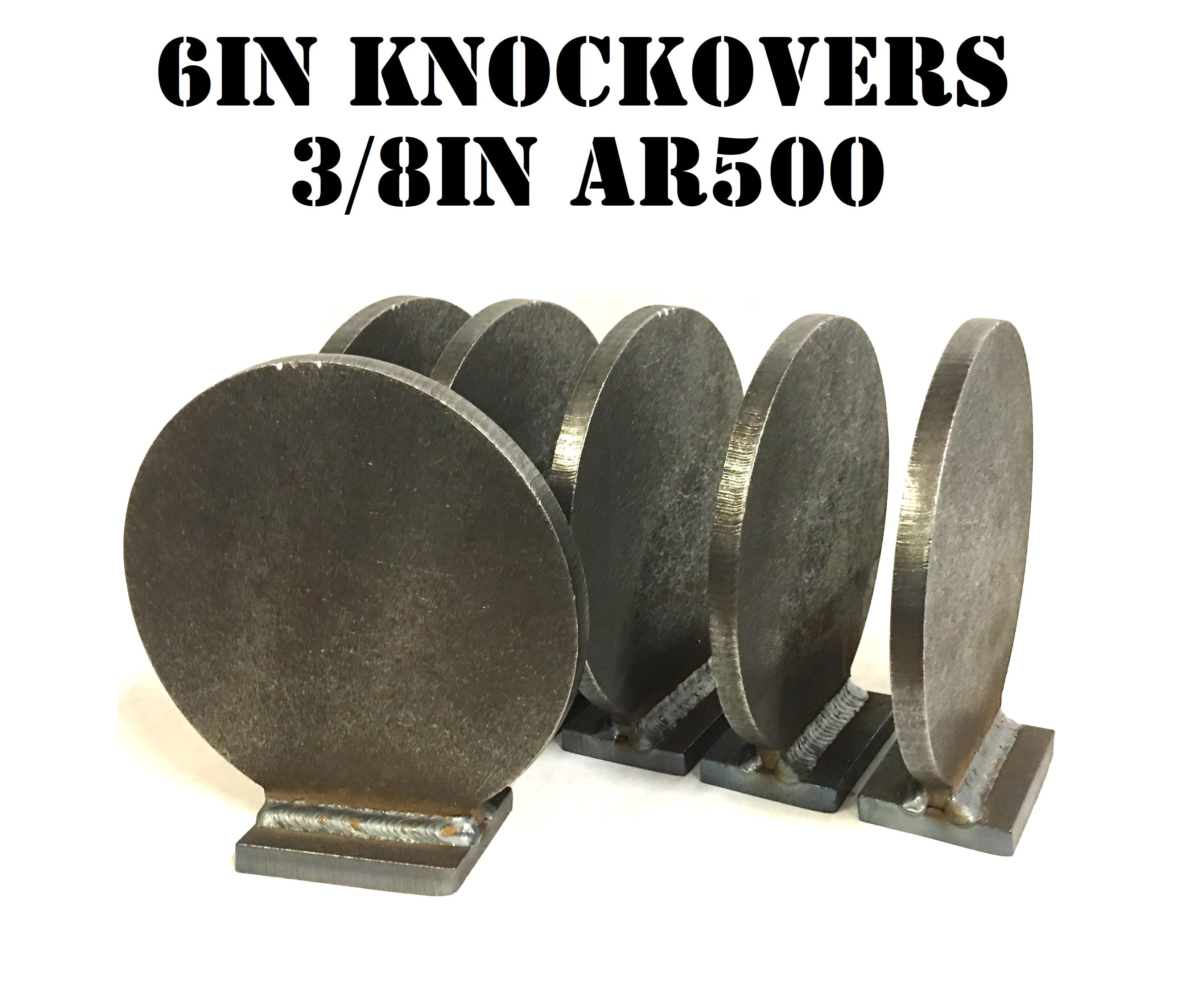 6in 3/8" AR500 Knockover Steel Shooting Targets - Metal NRA Range Knoc ...