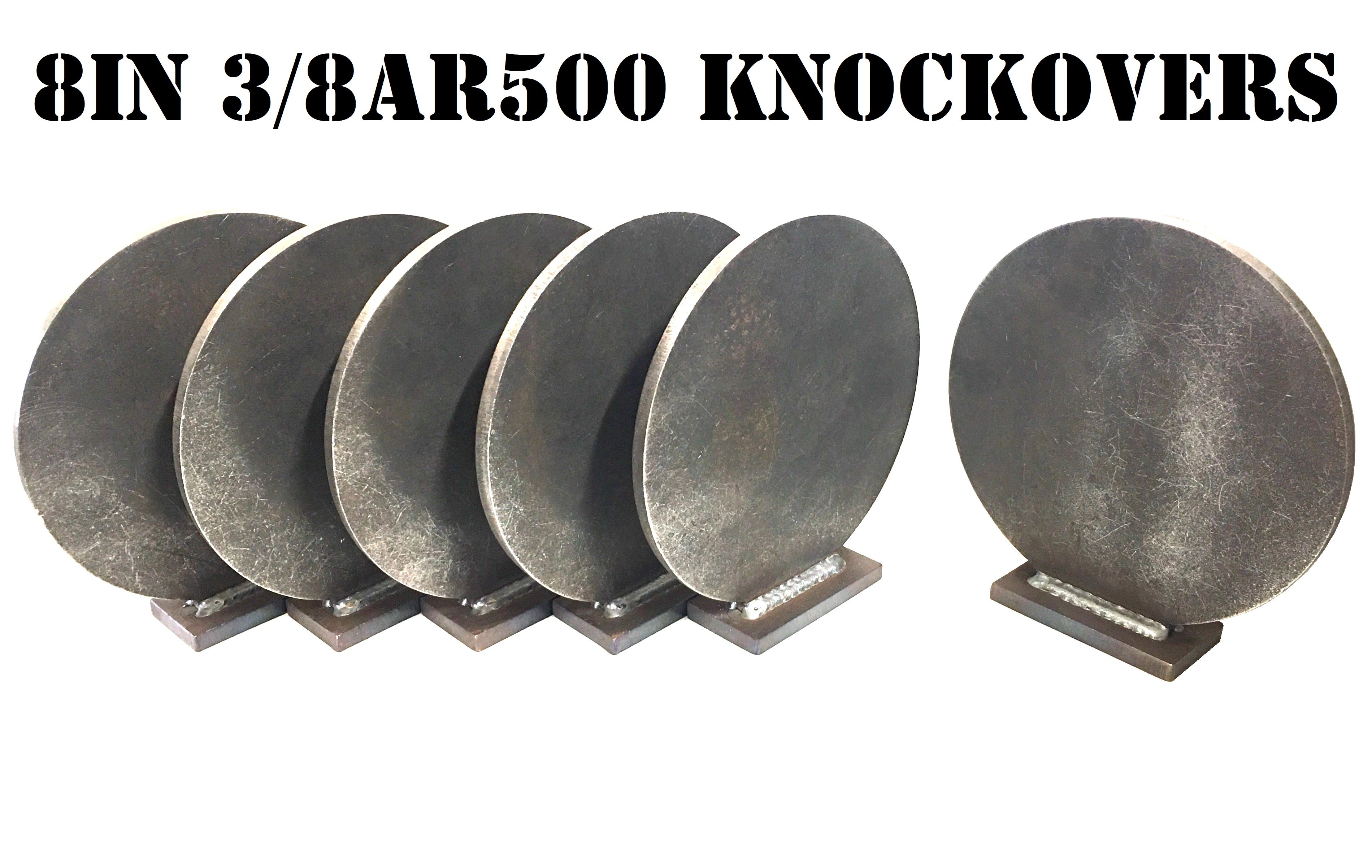 8in 3/8" AR500 Knockover Steel Shooting Targets - Metal NRA Range Knoc ...