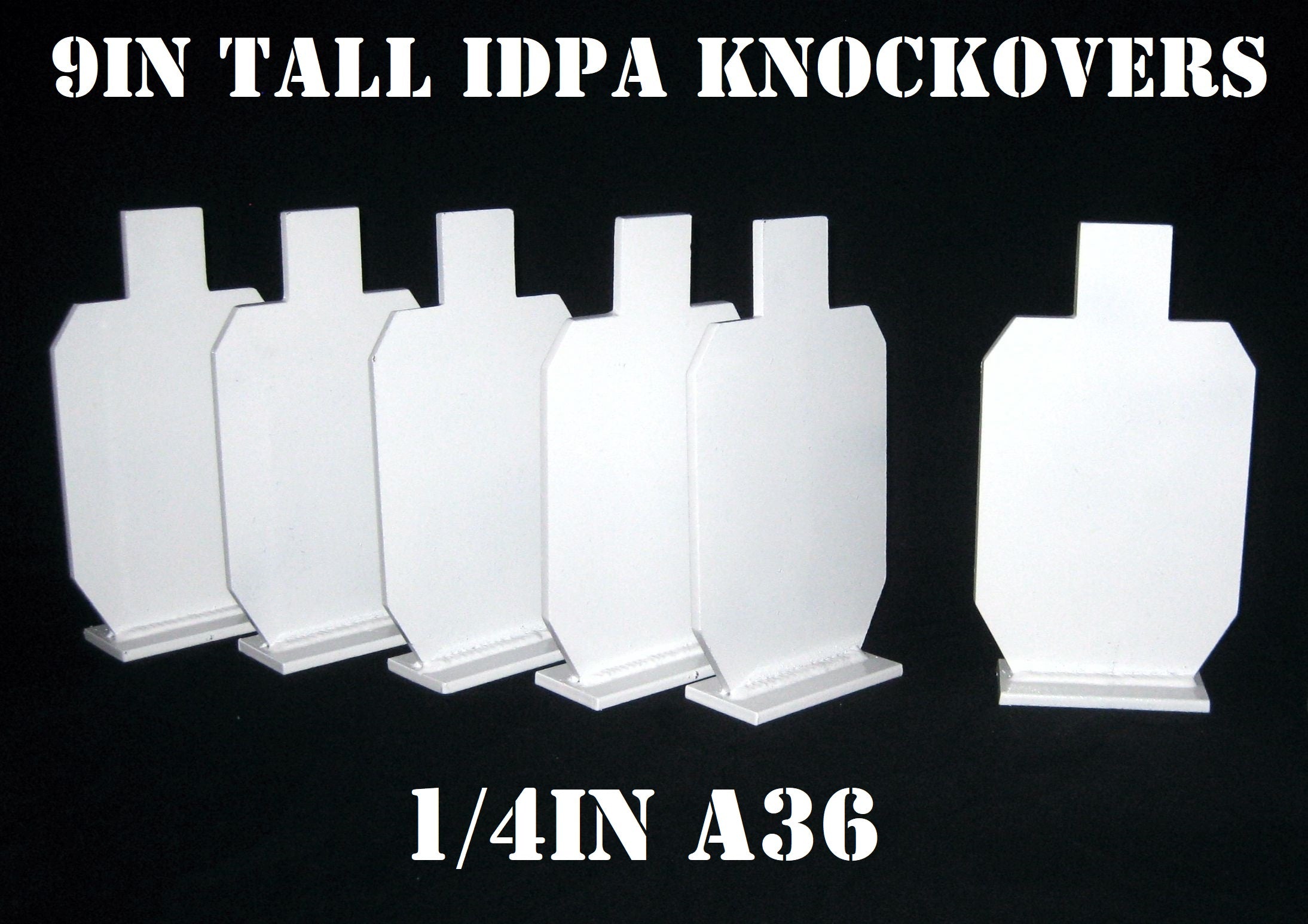 Magnum Target 9" Tall IDPA Knockovers Silhouettes - 6pc 1/4" 22LR Rimf