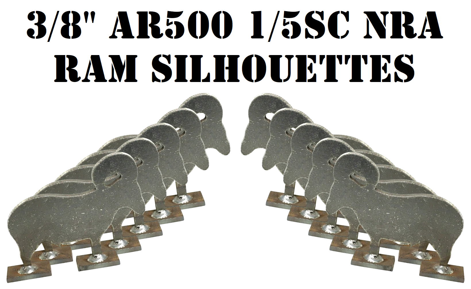 10pc 1/5sc. NRA/IHMSA 3/8" AR500 Ram Silhouettes - .22LR/High Powered ...