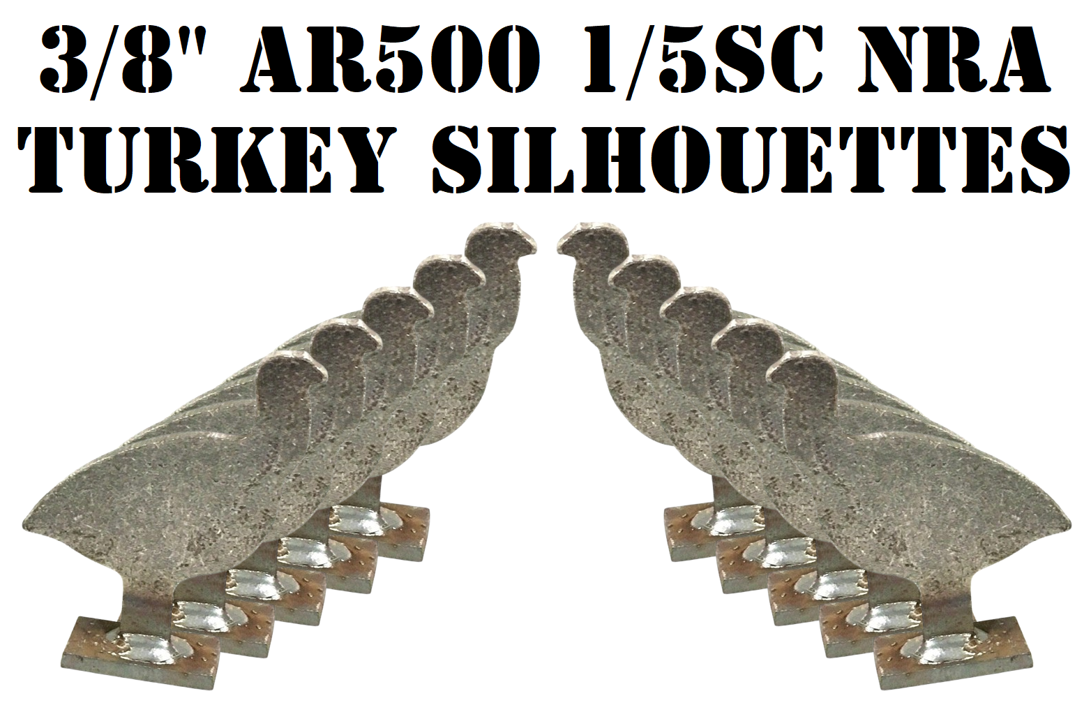 10pc 1/5sc. NRA/IHMSA 3/8" AR500 Turkey Silhouettes - .22LR/High Power ...