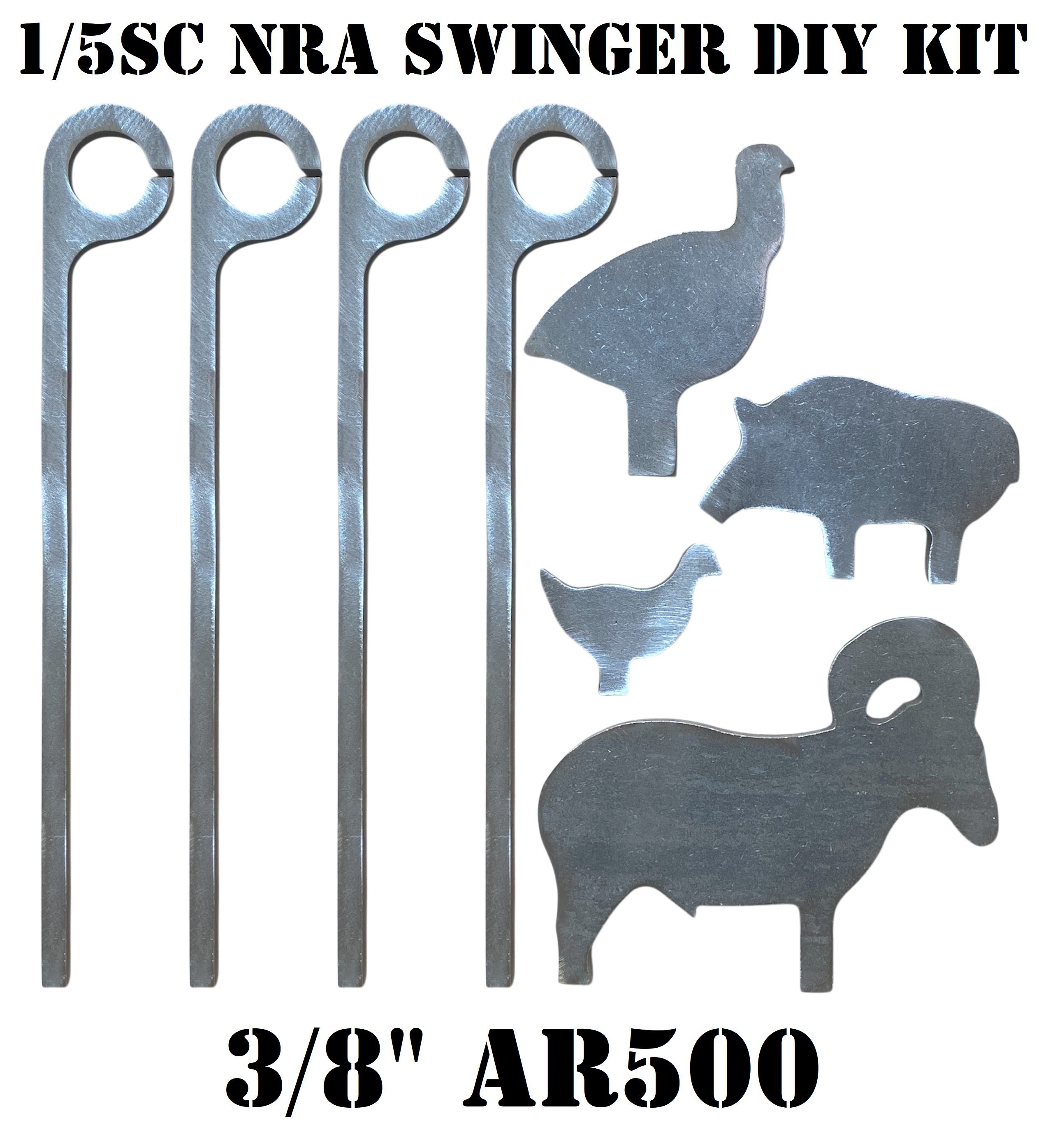 DIY 3/8" AR500 1/5sc. NRA/IHMSA Metallic Silhouette Steel Target Swing ...