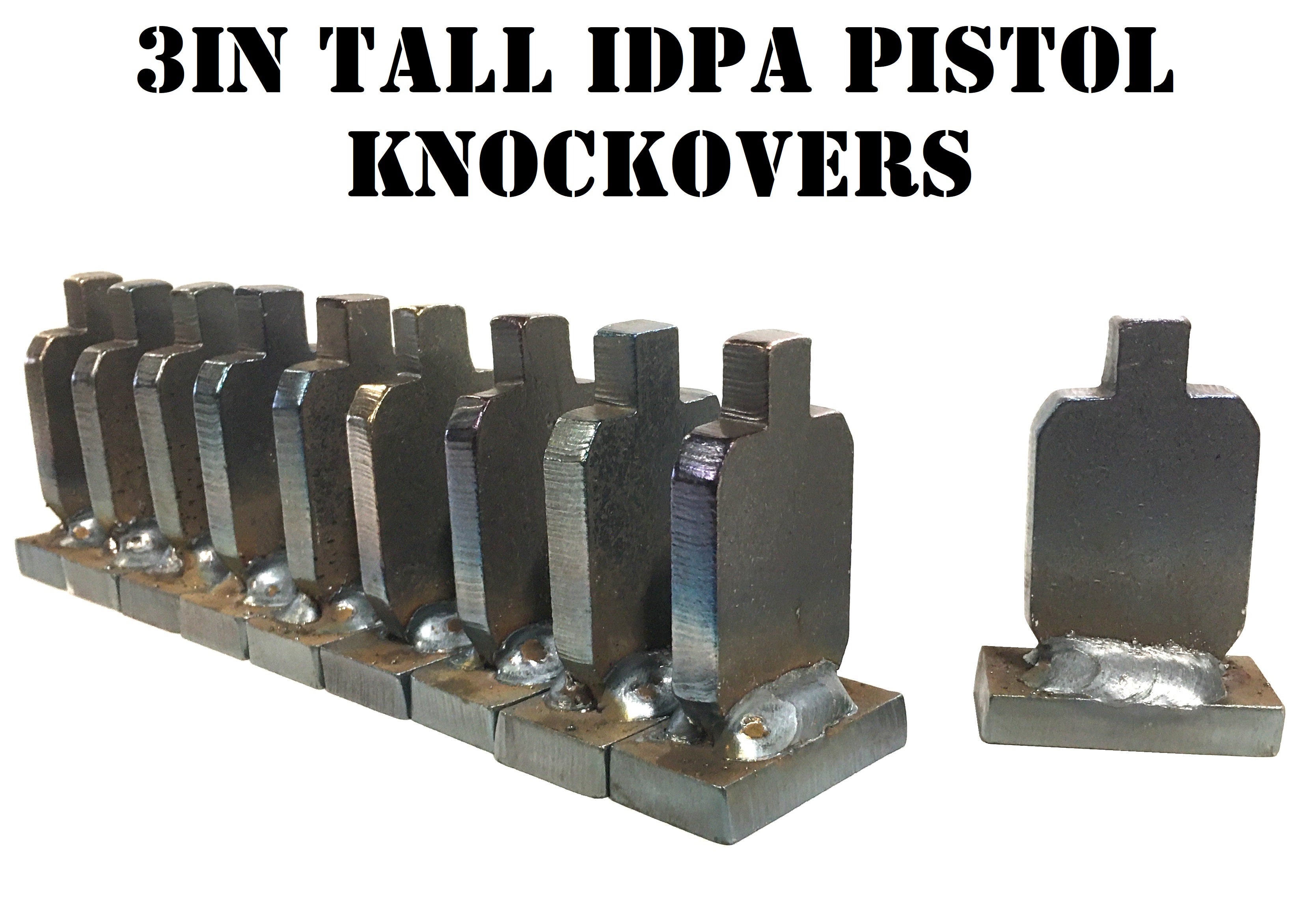 Magnum Target 10pc PISTOL ONLY 3" Tall IDPA/IPSC Knock-over Shooting T