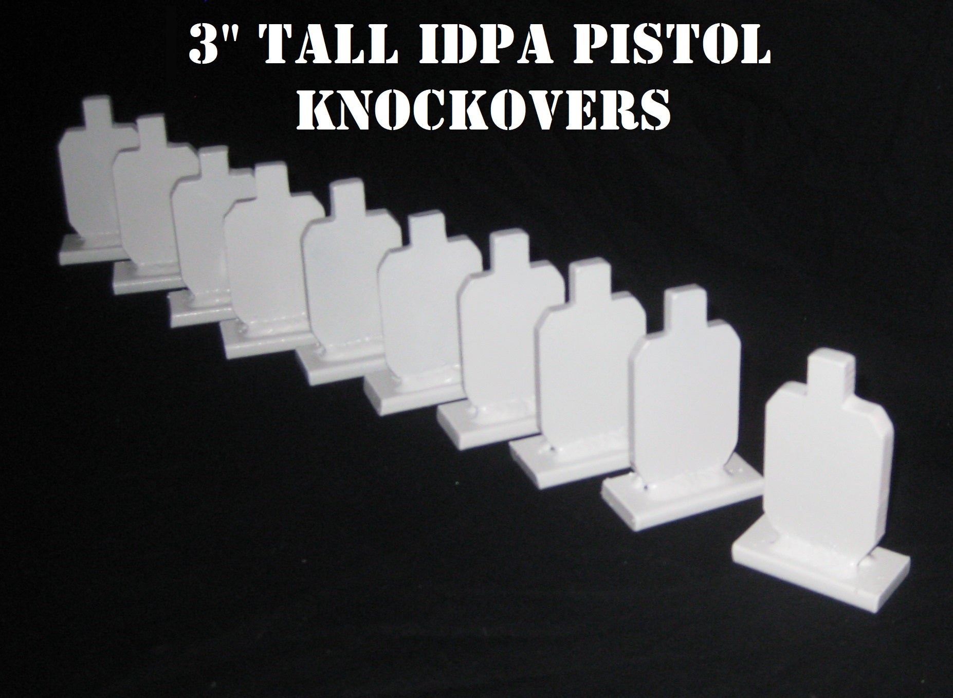 Magnum Target 10pc PISTOL ONLY 3" Tall IDPA/IPSC Knock-over Shooting T