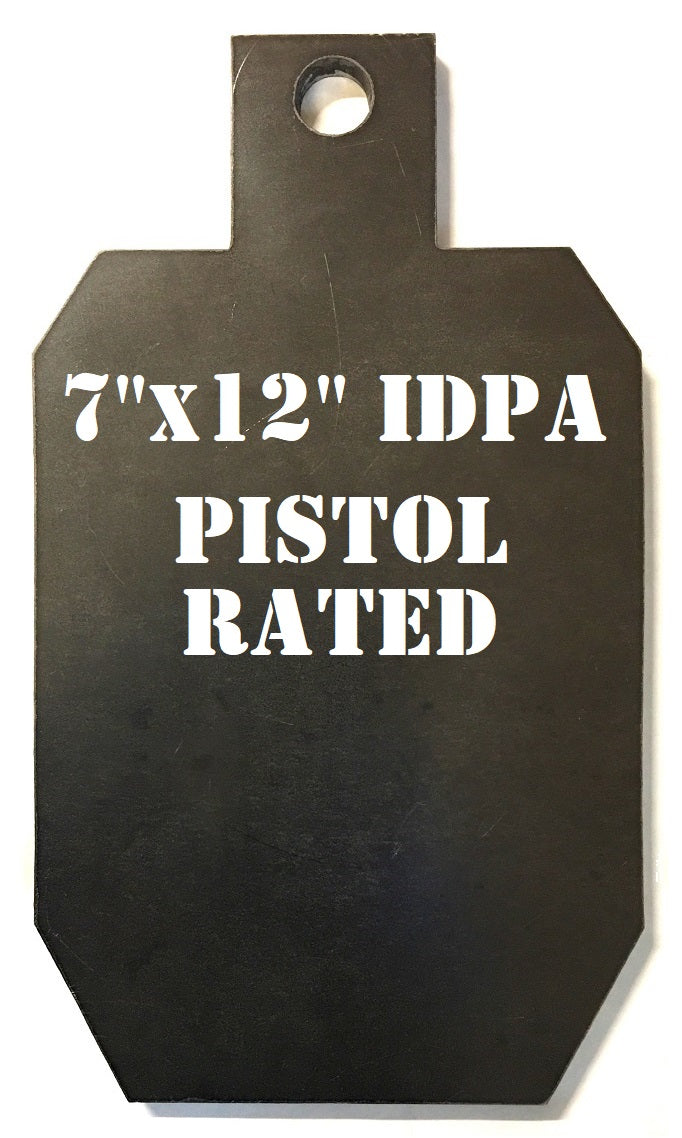 12in Tall IDPA/IPSC PISTOL ONLY Target - 1pc 3/8in Mild Steel Plate Se ...